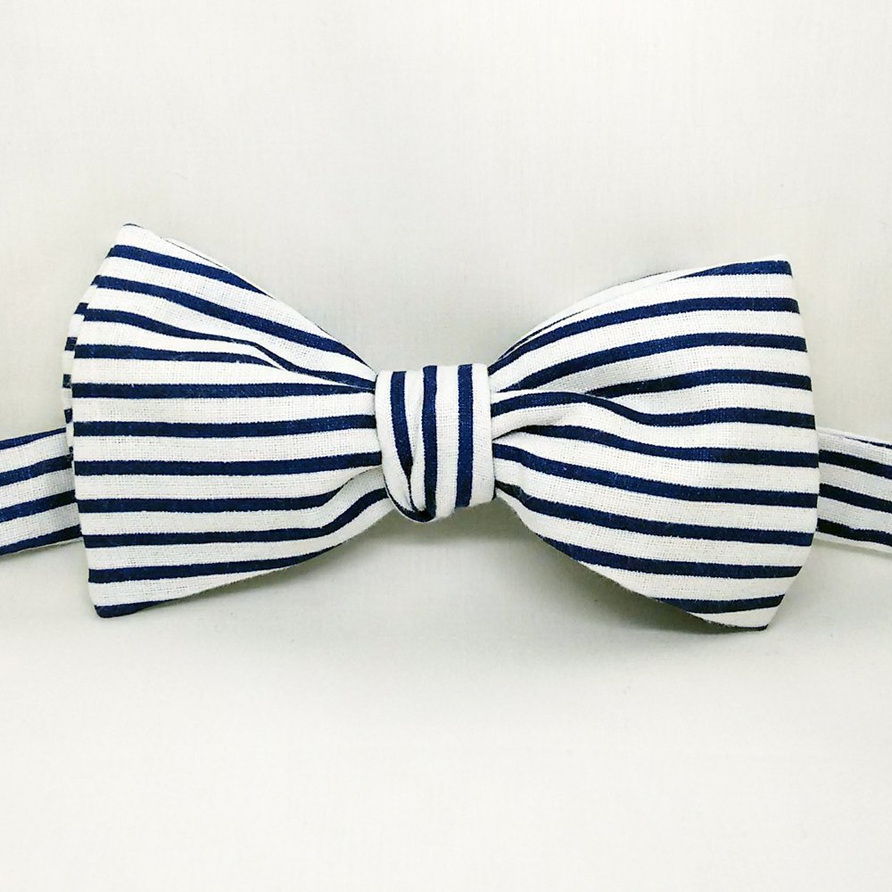 Casual Blue Stripe Bow Tie – Zepherra Hommes