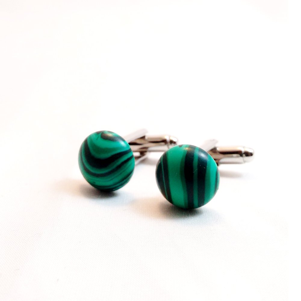 Green Malachite Cufflinks – Zepherra Hommes